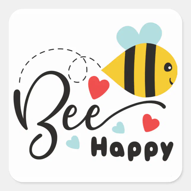 Bee Happy Sticker | Zazzle
