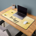 Bee happy yellow honeycomb desk mat | Zazzle