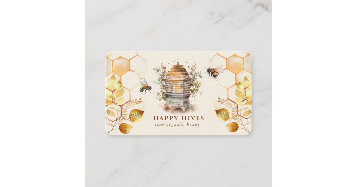 Bee Hive Beekeeper Watercolor Business Card | Zazzle