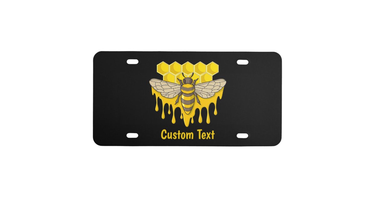 Bee Hive Honey License Plate | Zazzle