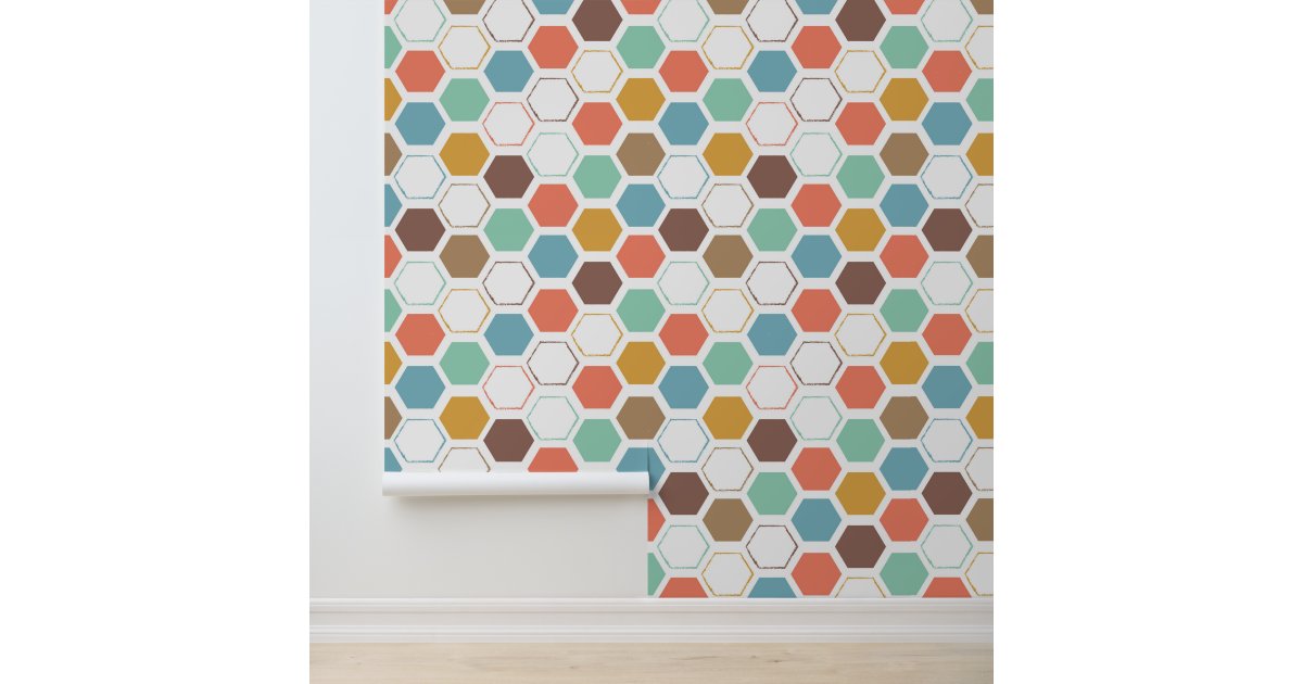 Bee Hive Module Pattern Wallpaper | Zazzle