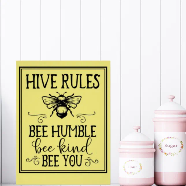 Bee Hive Rules Word Art Poster | Zazzle