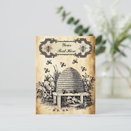Bee Hive Vintage Personalized Postcard | Zazzle