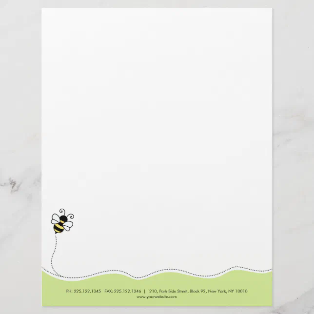 Bee / honey bee / bumble bee letterhead | Zazzle