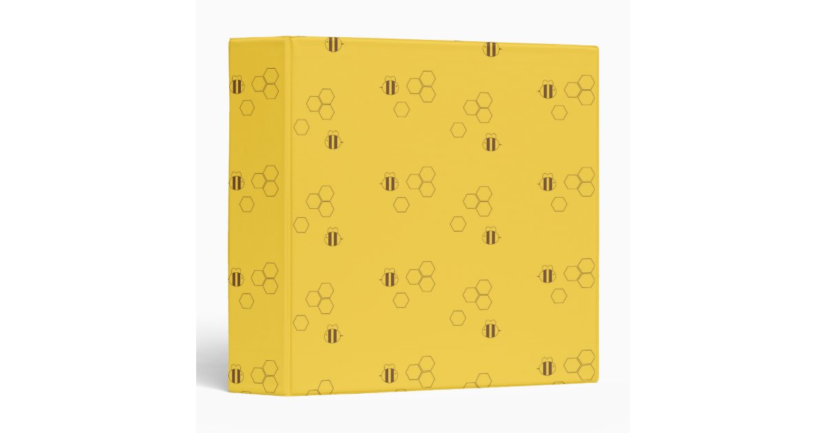 Bee Honeycomb Pattern 3 Ring Binder | Zazzle