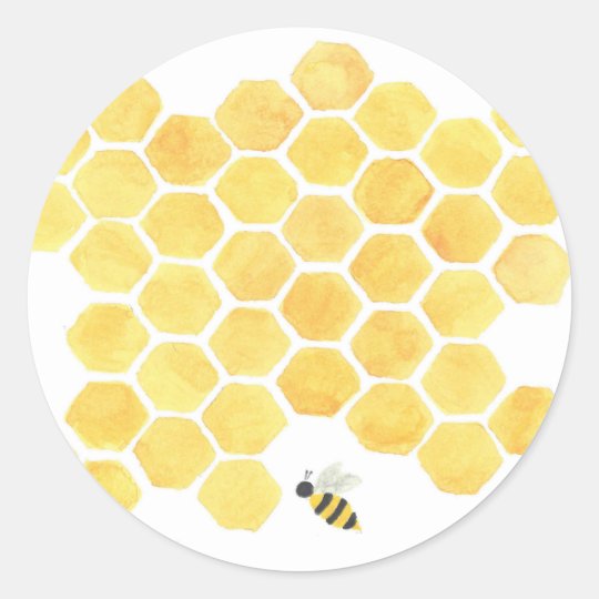 Bee honeycomb yellow sticker | Zazzle.com