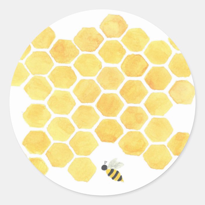 Bee honeycomb yellow sticker | Zazzle.com