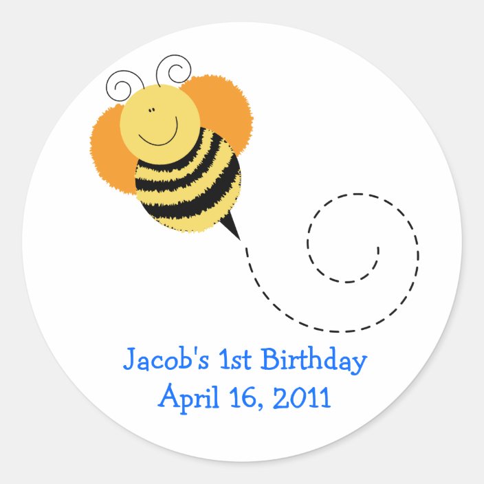 BEE HOP Baby Shower or Birthday Favor Stickers | Zazzle.com