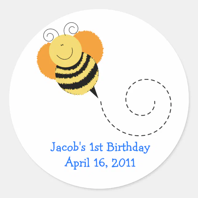 BEE HOP Baby Shower or Birthday Favor Stickers | Zazzle