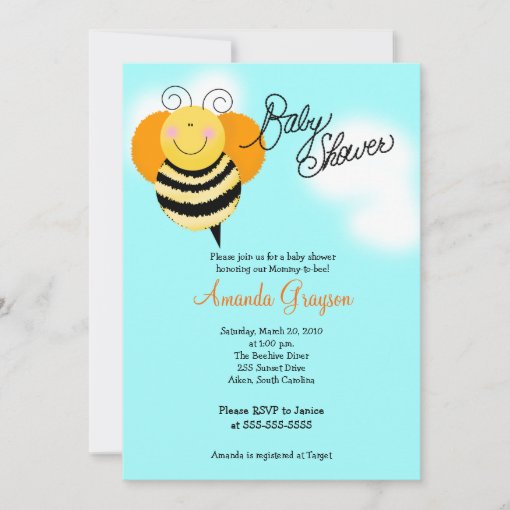 Bee Hop Bumble Bee Baby Shower Invitation 5x7 | Zazzle