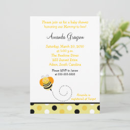 Bee Hop Bumble Bee Baby Shower Invitation 5x7 | Zazzle