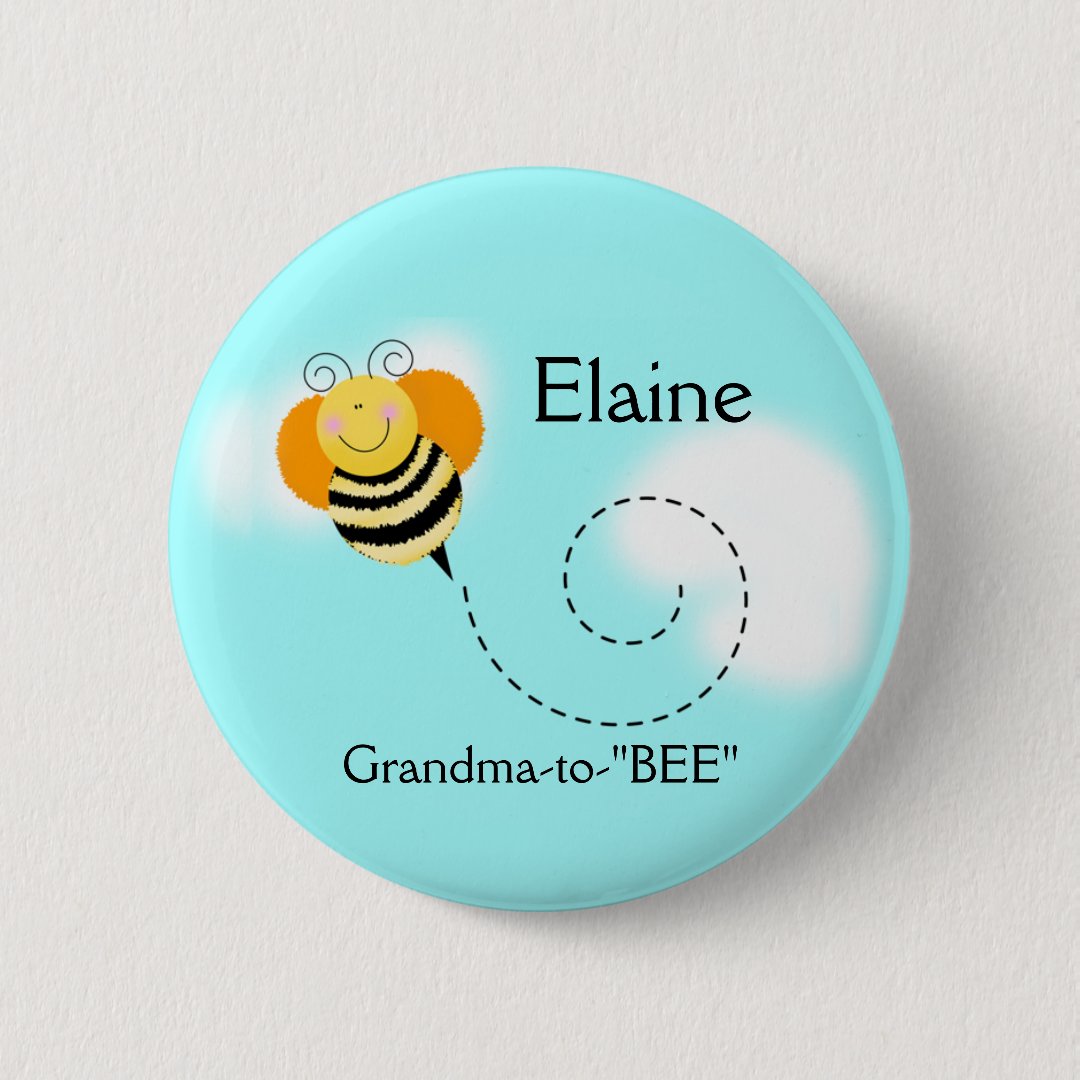 BEE HOP BUMBLE BEE NAME TAG Personalized Button | Zazzle