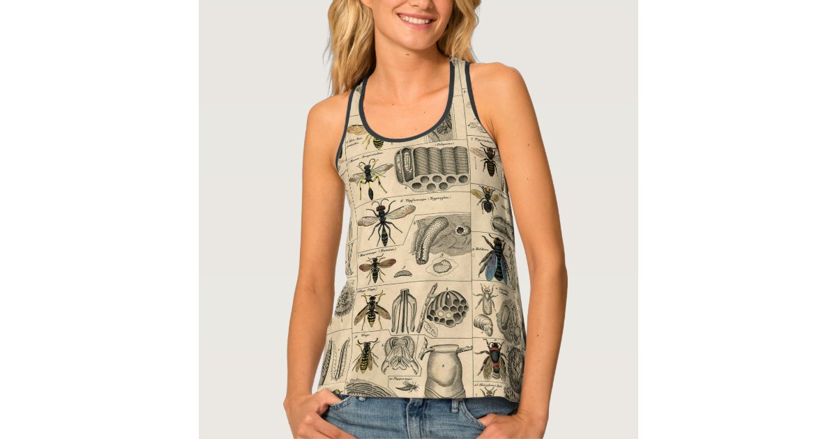 Bee Insect Bug Wasp Natural Nature Bees Painting Tank Top | Zazzle