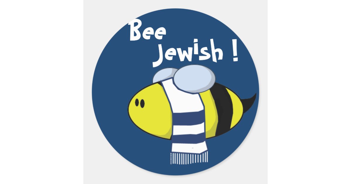 "Bee Jewish" Classic Round Sticker | Zazzle