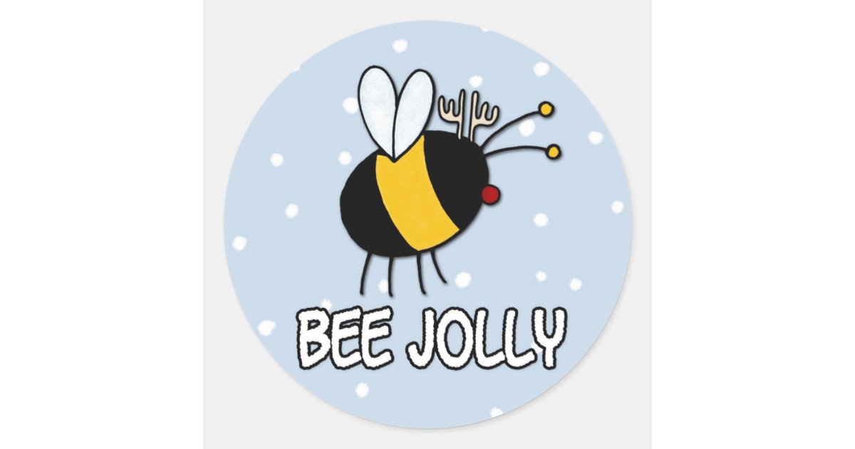 bee jolly classic round sticker | Zazzle