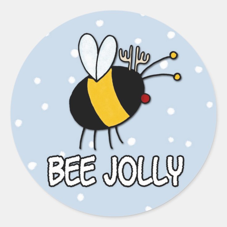 bee jolly classic round sticker | Zazzle