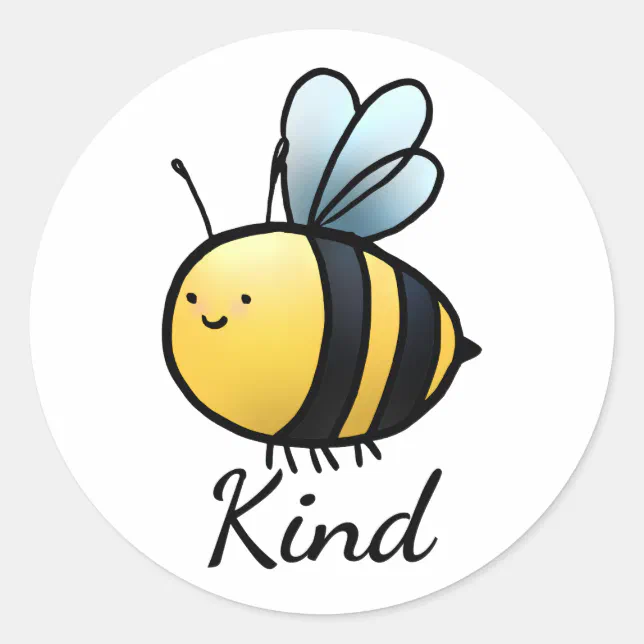 "Bee" Kind Classic Round Sticker | Zazzle