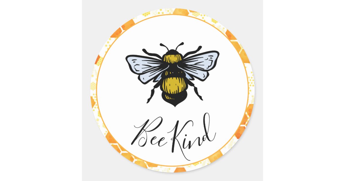 Bee Kind Classic Round Sticker | Zazzle