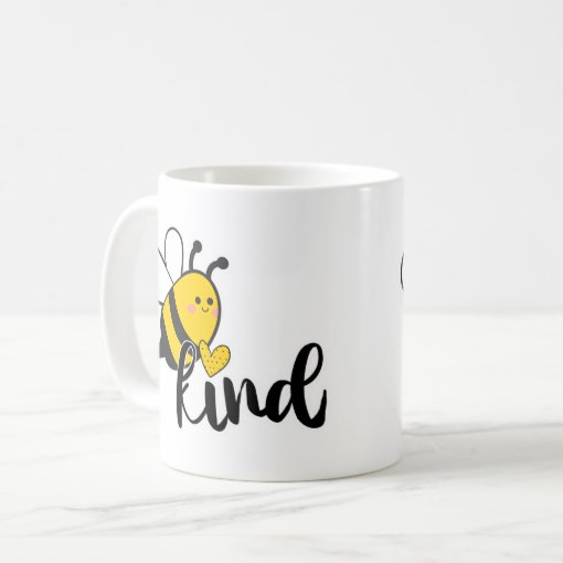 Bee Kind Cute Bee Heart Inspirational Coffee Mug | Zazzle