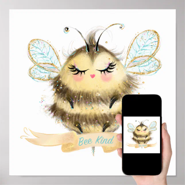Bee Kind Nursery Poster | Zazzle