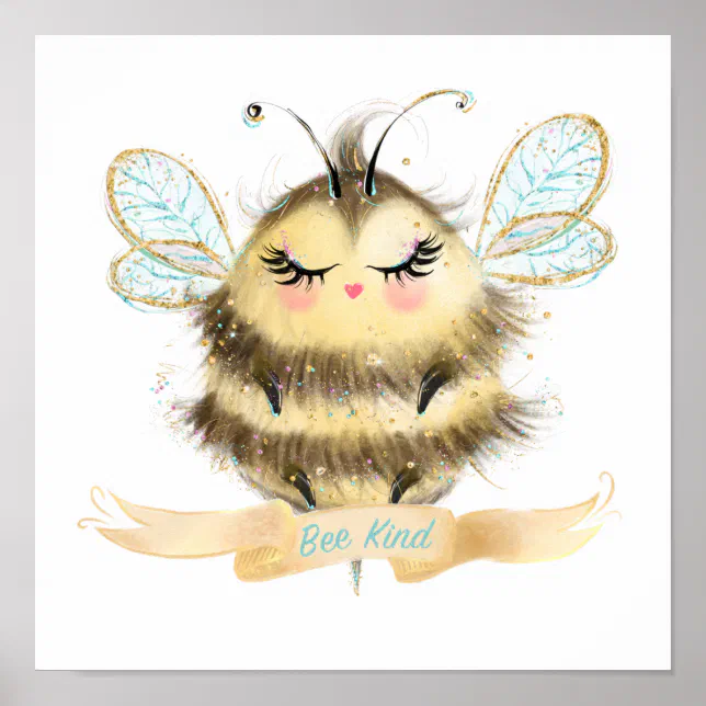 Bee Kind Nursery Poster | Zazzle