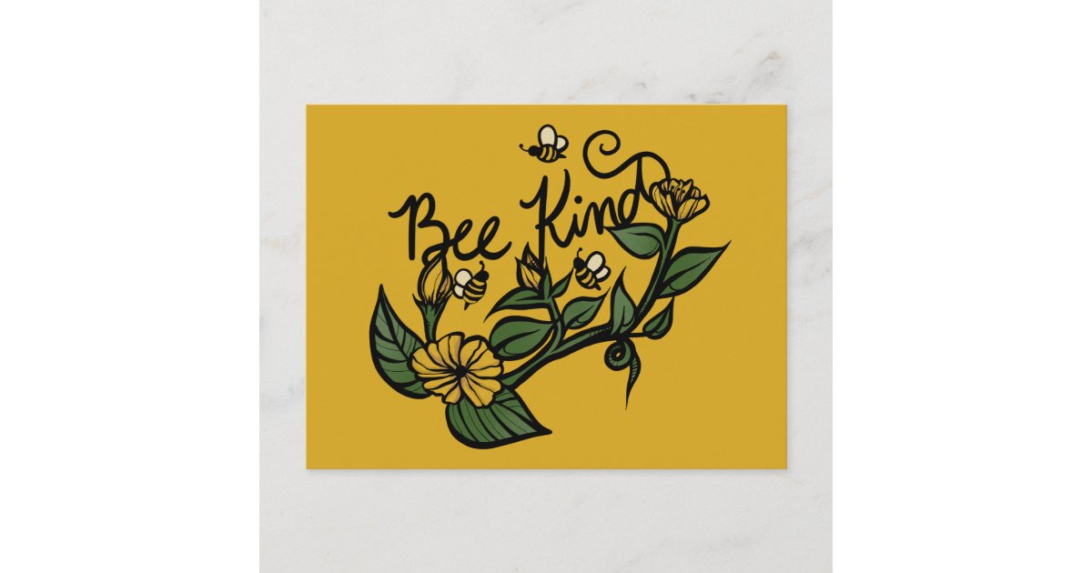 Bee Kind Postcard | Zazzle