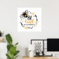 bee kind word art poster | Zazzle