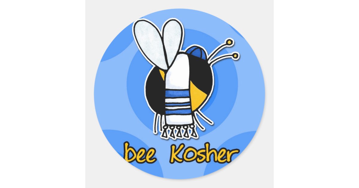 bee kosher classic round sticker | Zazzle