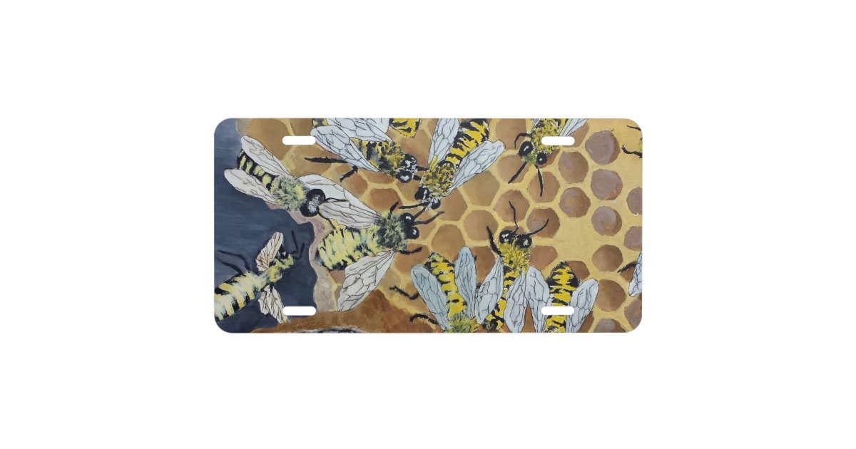 bee licence plate | Zazzle