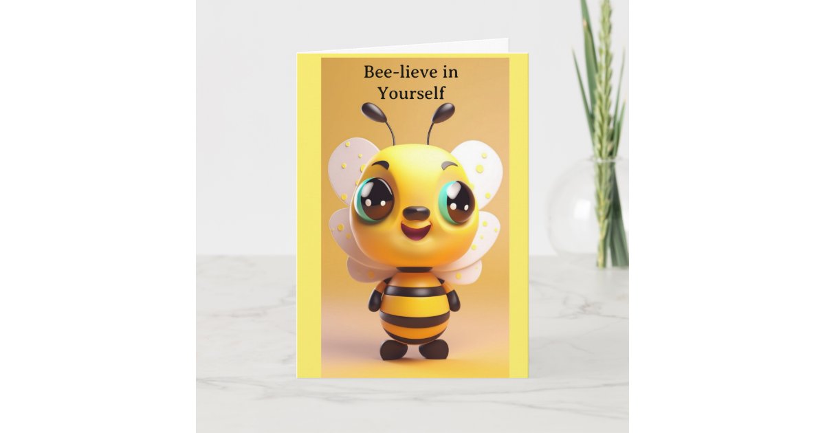 Bee-lieve Honey Bee Greeting Card | Zazzle