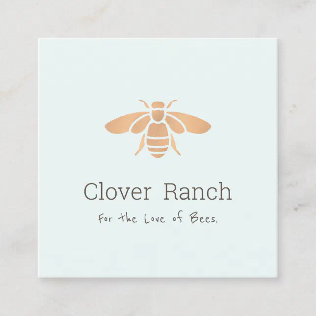 Bee Logo Beekeeping Apairist Bumblebee Square Business Card | Zazzle