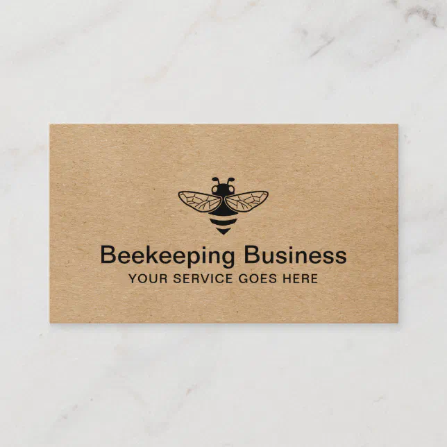 Bee Logo Beekeeping Honey Apiary Rustic Kraft Business Card | Zazzle