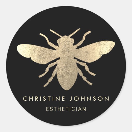 bee logo classic round sticker | Zazzle