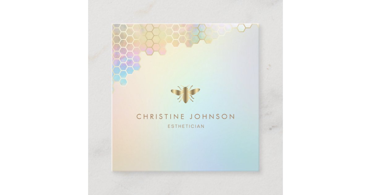 bee logo design square business card | Zazzle