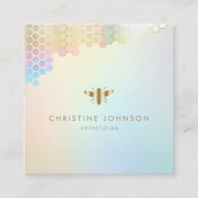 bee logo design square business card | Zazzle