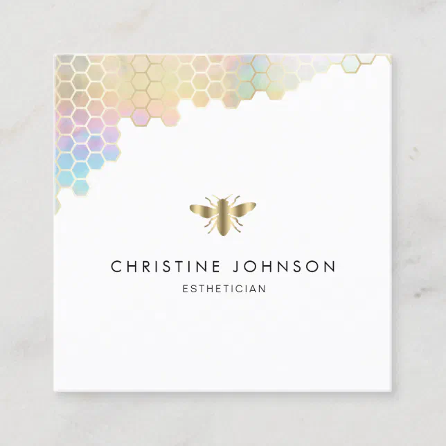 bee logo on white background square business card | Zazzle