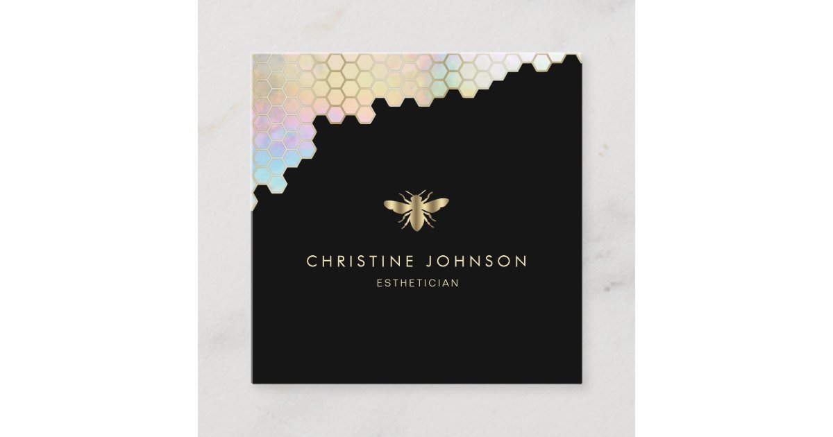bee logo square business card | Zazzle