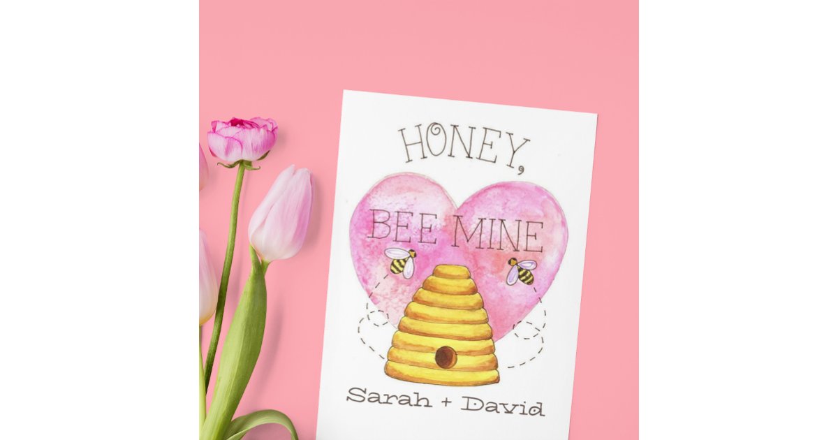 Bee Mine Personalized Valentine's Day Card | Zazzle