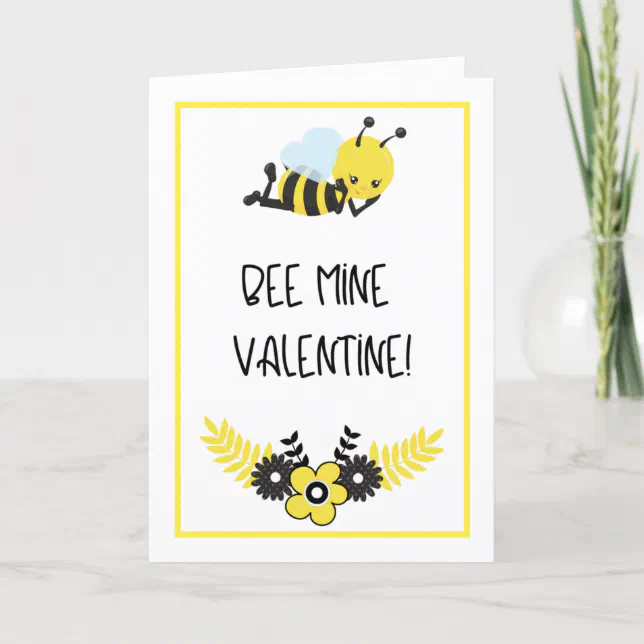 Bee Mine Valentine Card | Zazzle