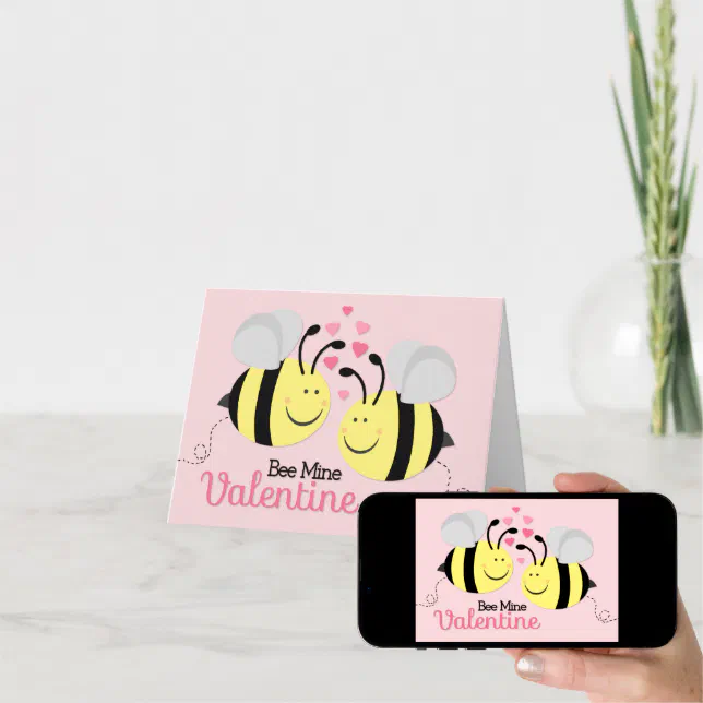 Bee Mine Valentine's Day Note Card | Zazzle