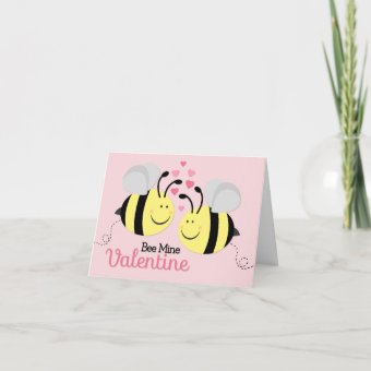 Bee Mine Valentine's Day Note Card | Zazzle
