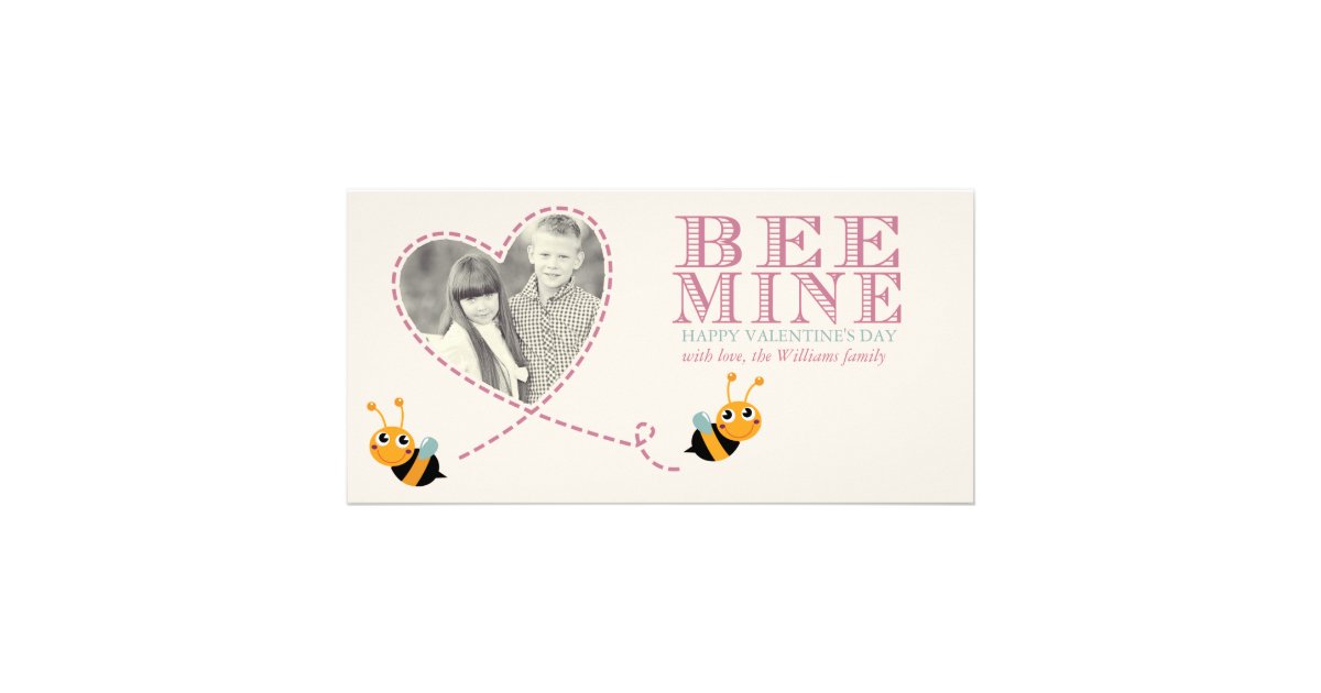 Bee Mine Valentine's Day Photo Cards | Zazzle