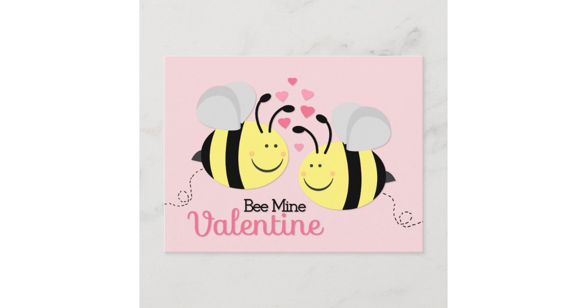 Bee Mine Valentine's Day Postcard | Zazzle