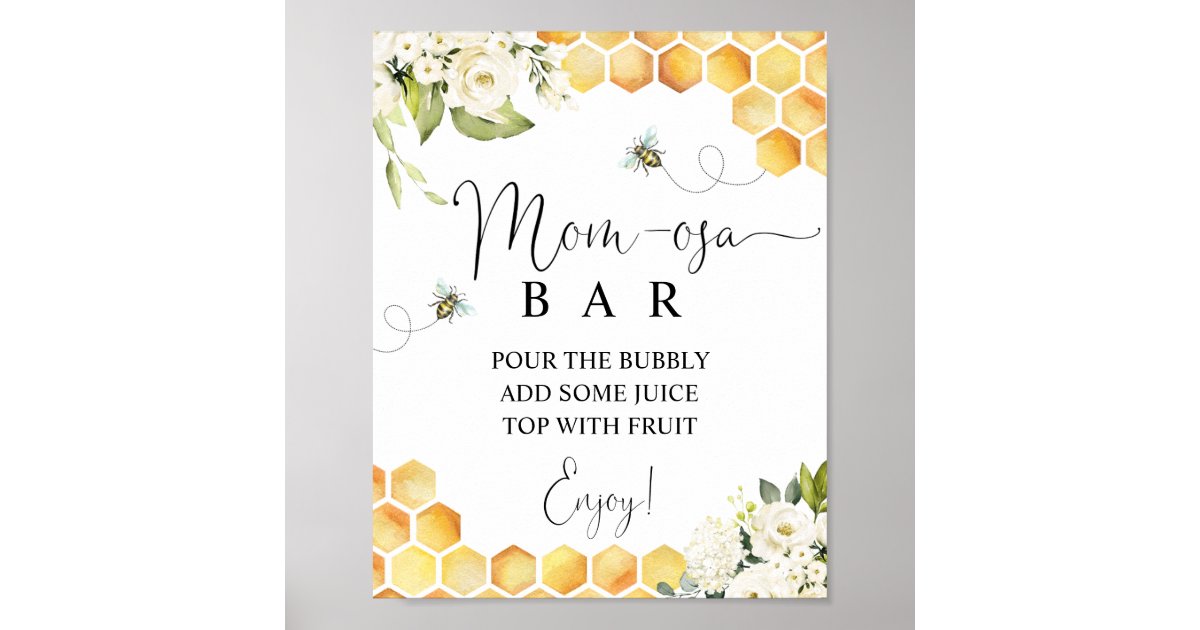 Bee Mom Osa Bar Sign | Zazzle
