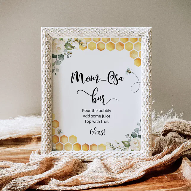 Bee Mom-osa bar sign | Zazzle