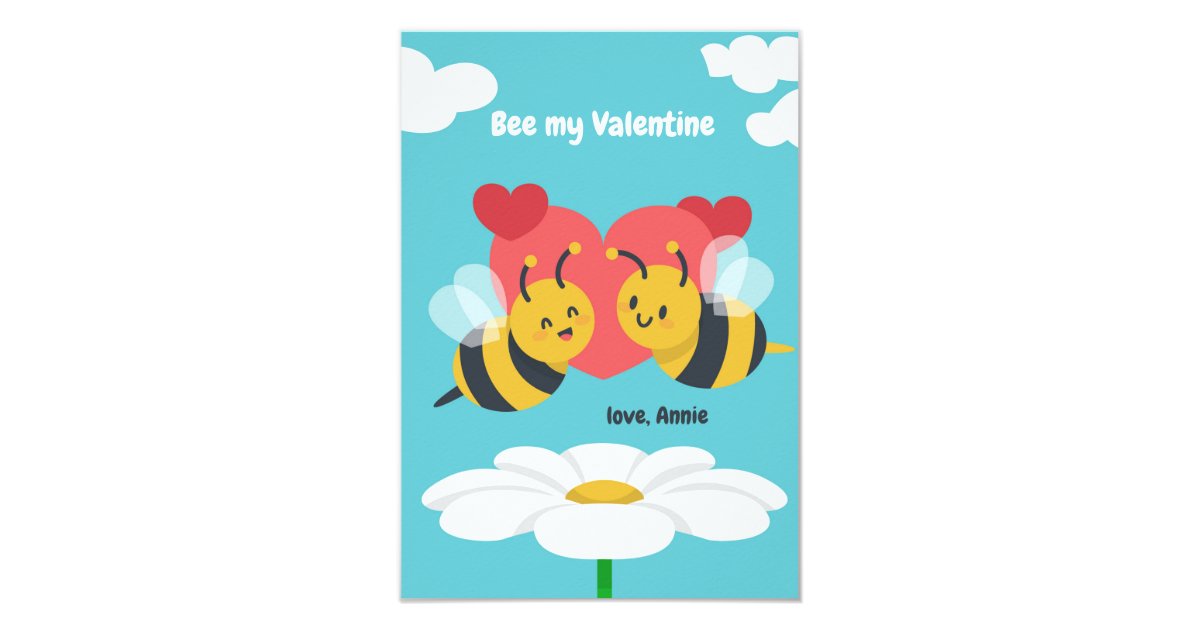 Bee My Valentine Card | Zazzle.com