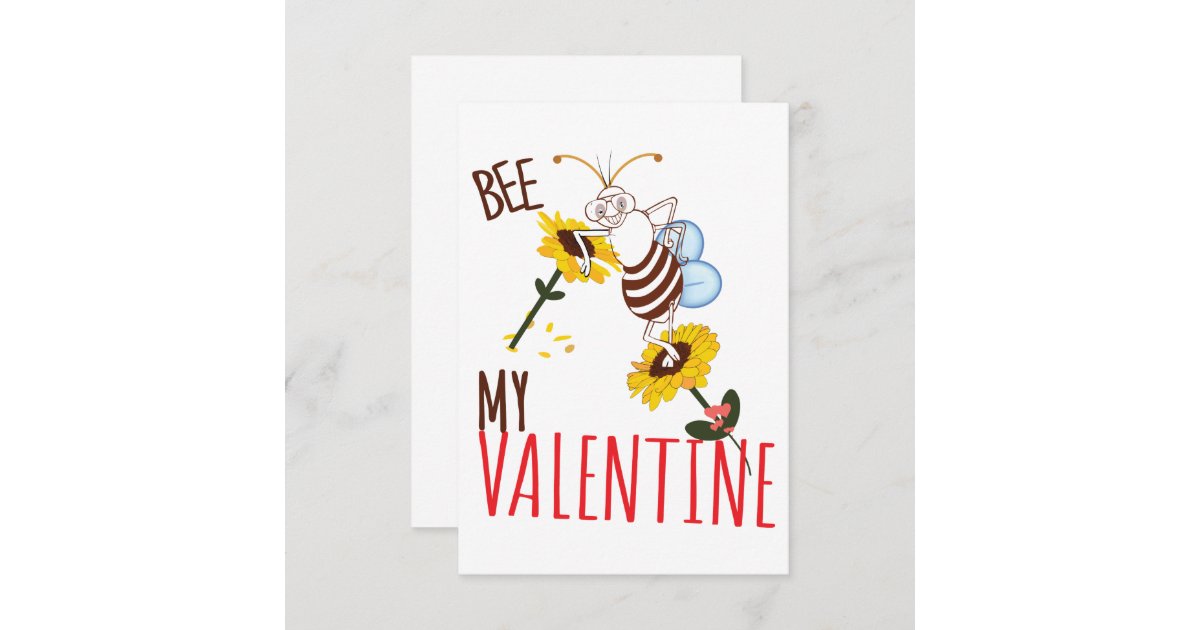 Bee my valentine cute card | Zazzle