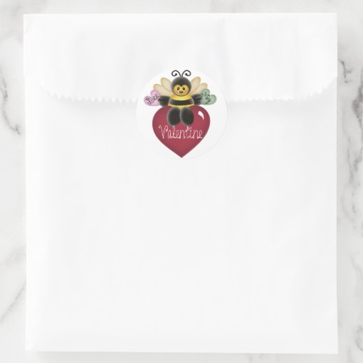 Bee My Valentine Honey Bee Stickers | Zazzle