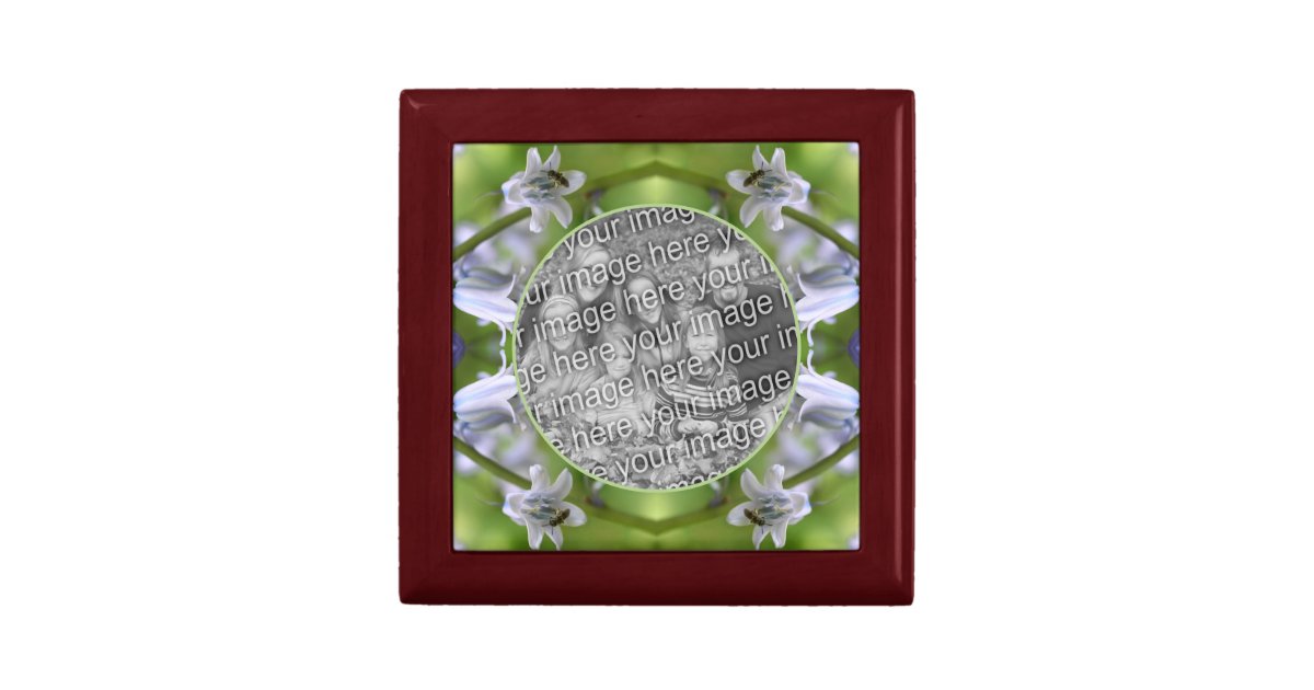 Bee On Bluebell Flower Frame Create Your Own Photo Gift Box | Zazzle