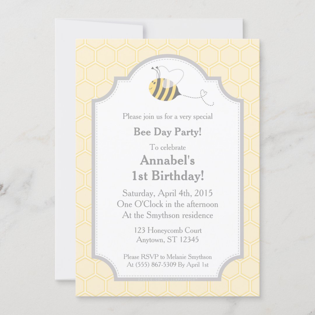 Bee Party Bumble Honeycomb Invitations | Zazzle
